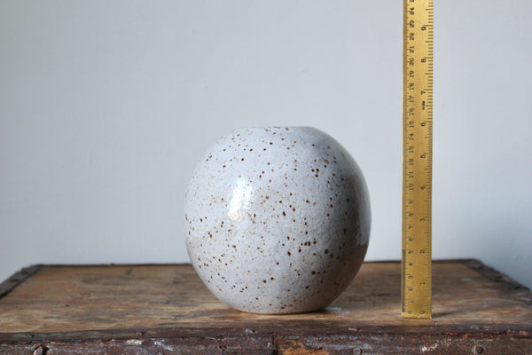 Orb Vase in Speckled White: Two - Illyria Pottery